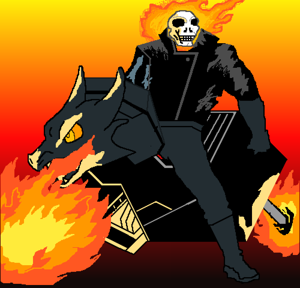 Editing ghost rider - Free online pixel art drawing tool - Pixilart