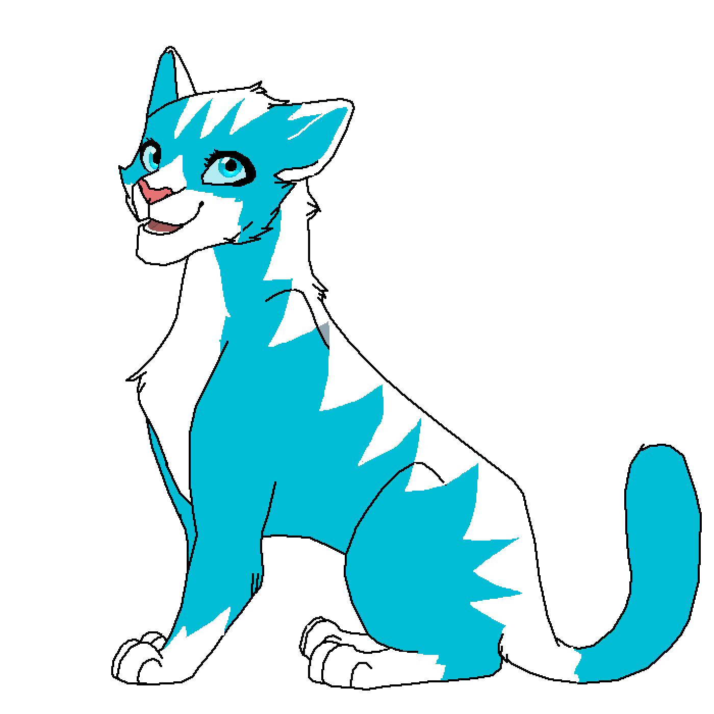 Editing blue and white happy cougar - Free online pixel art drawing ...