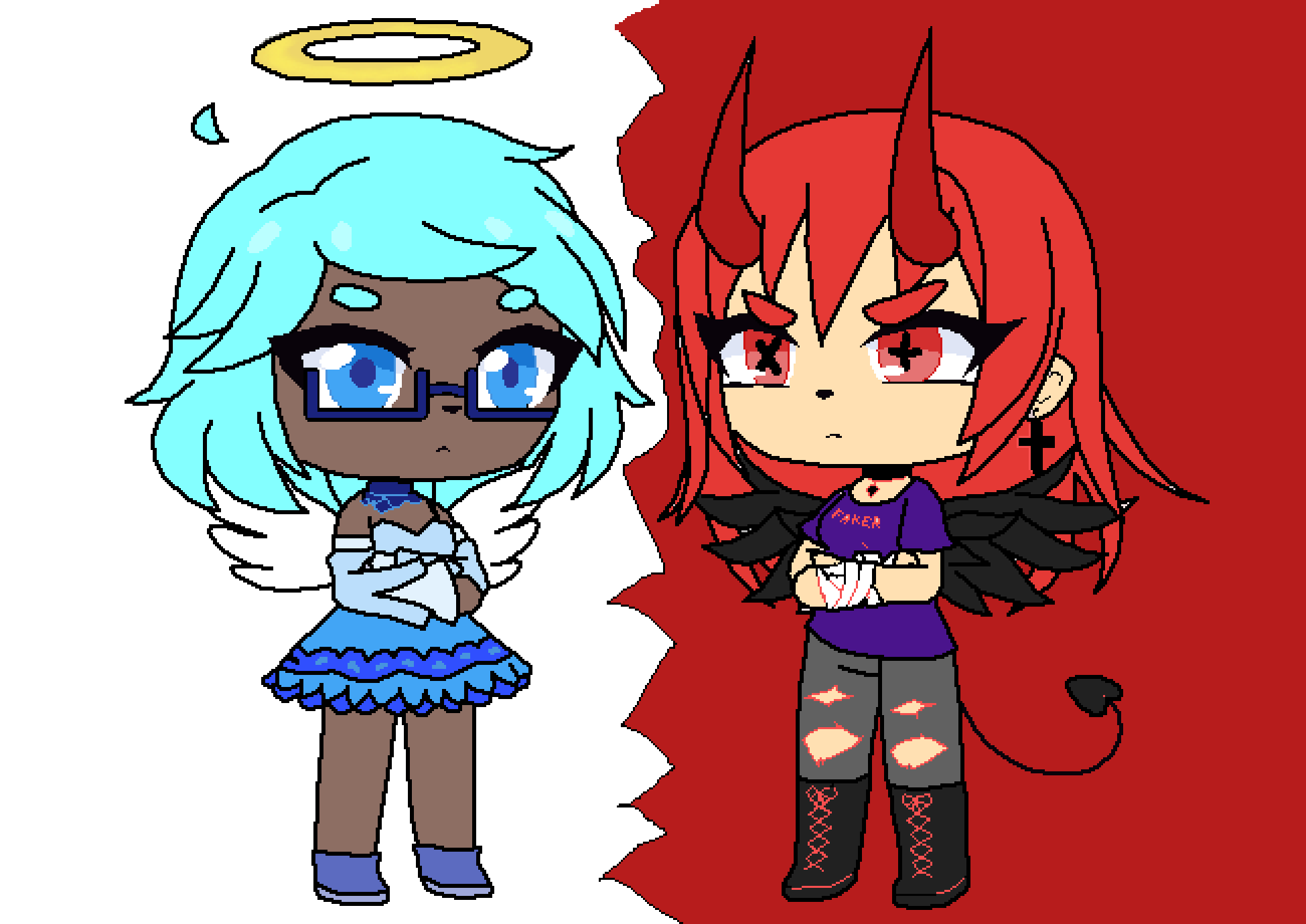 Pixilart - Angel Devil by Rubyrosegold