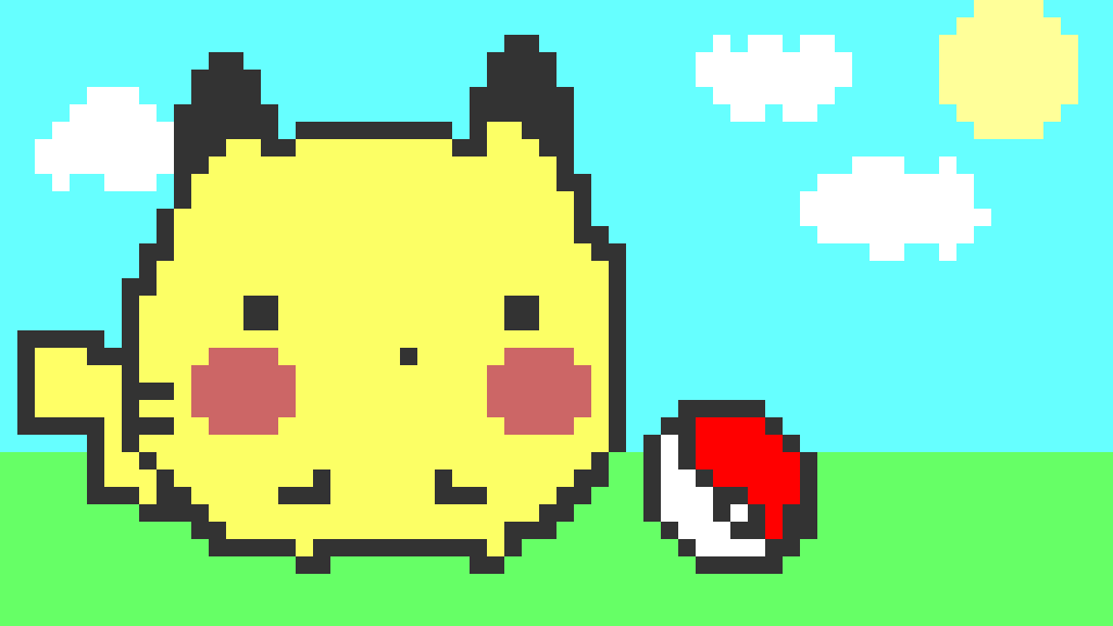 Pixilart - fat pikachu by sansiscool
