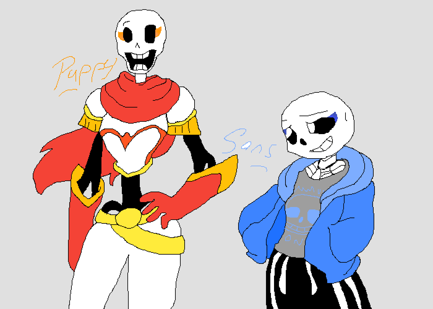 Pixilart - genderbent sans and papy by ByeBlueBerry