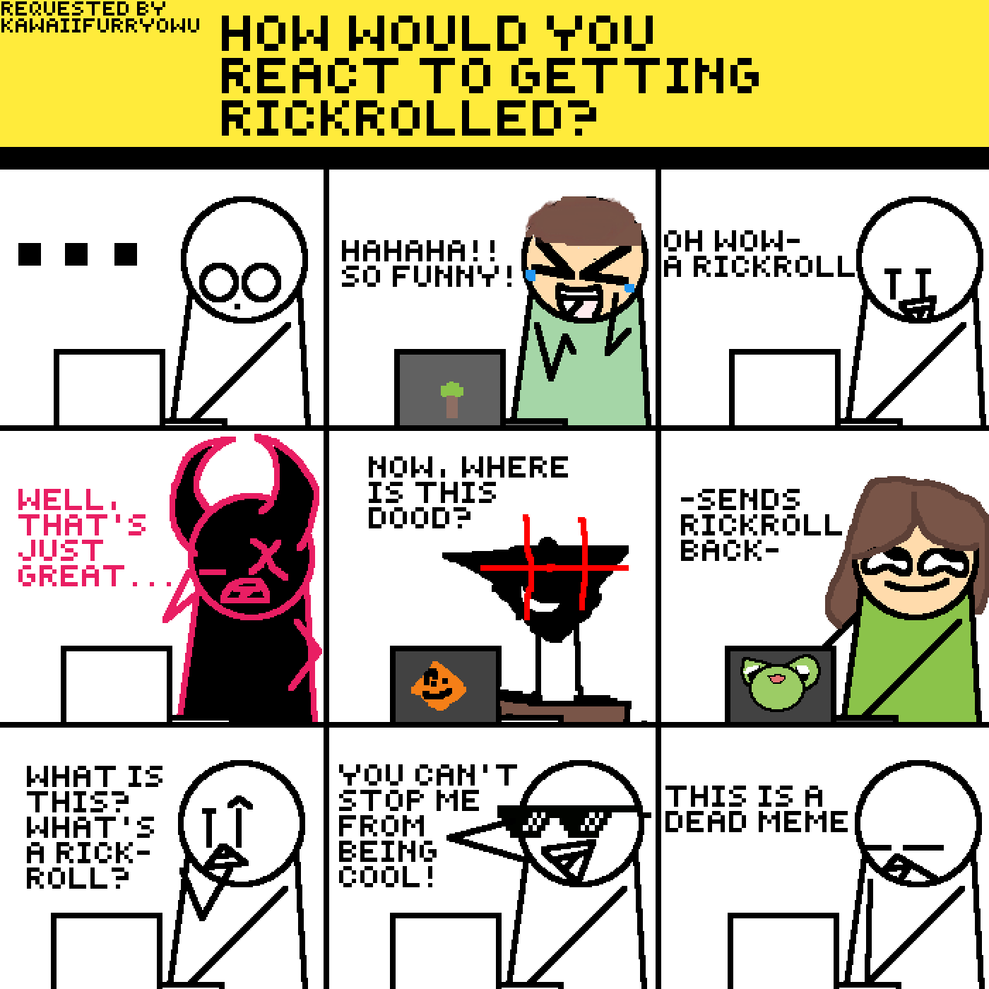 Pixilart - Rick Roll Reaction by ObjectYT