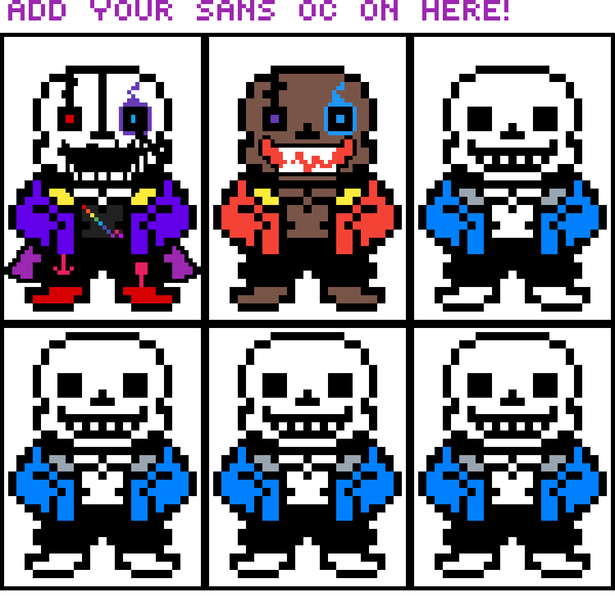 Editing make your sans oc - Free online pixel art drawing tool - Pixilart