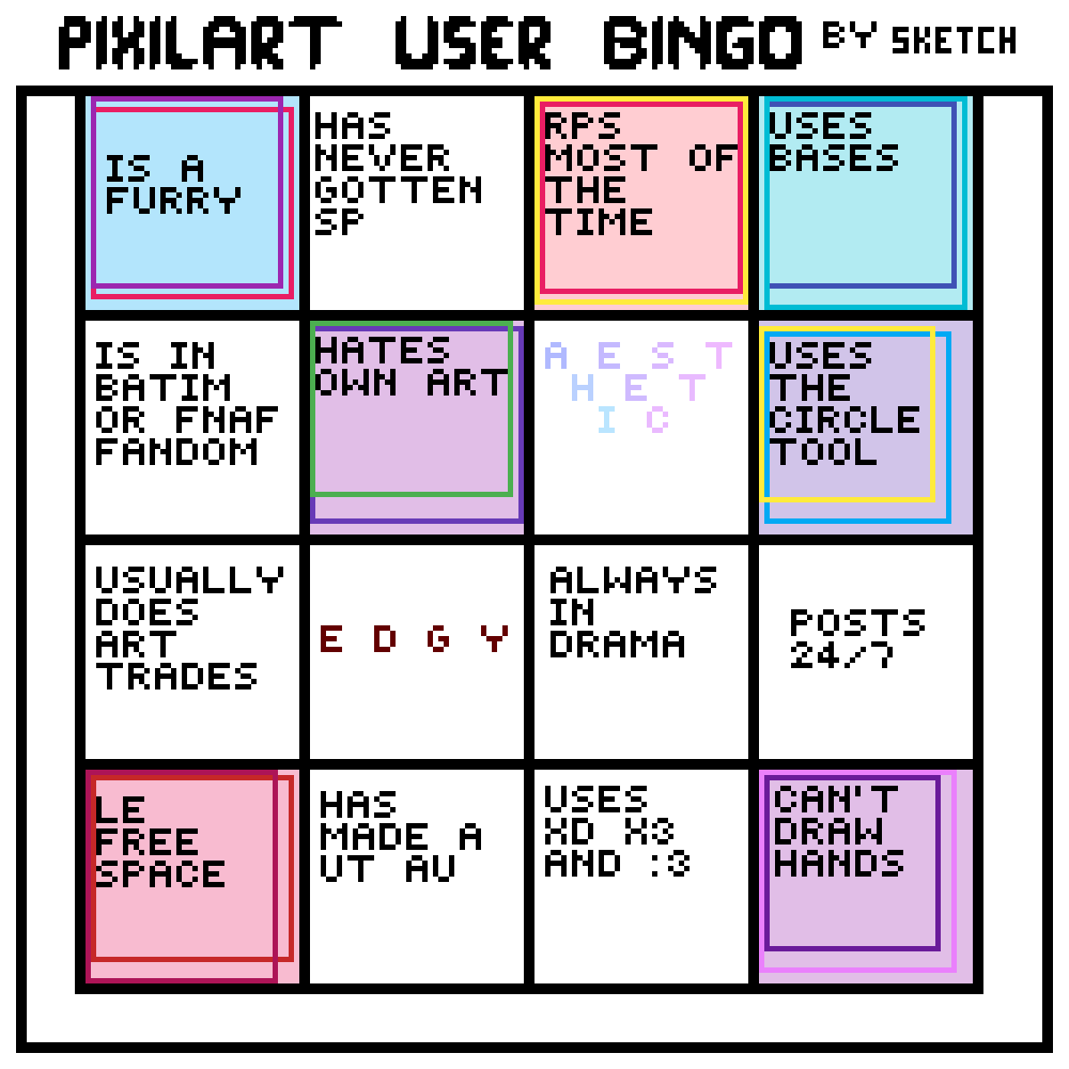 Editing BINGO!!! - Free online pixel art drawing tool - Pixilart