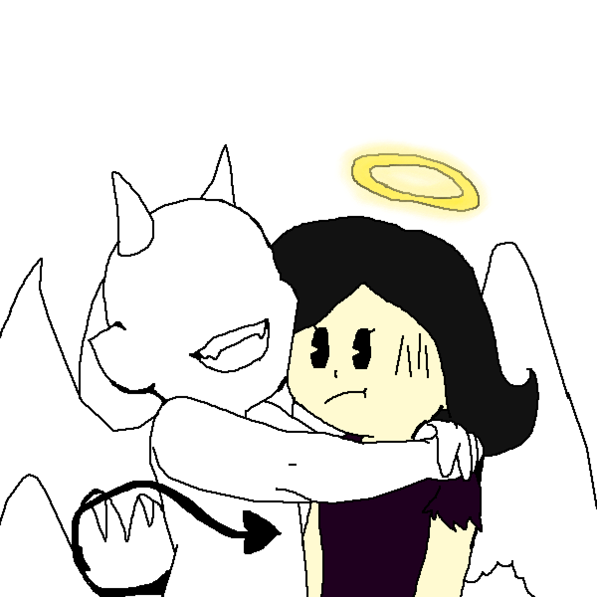 Editing Lucy and a demon - Free online pixel art drawing tool - Pixilart