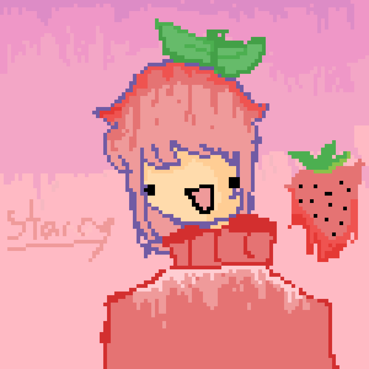 Pixilart - strawberry human by MayDraws