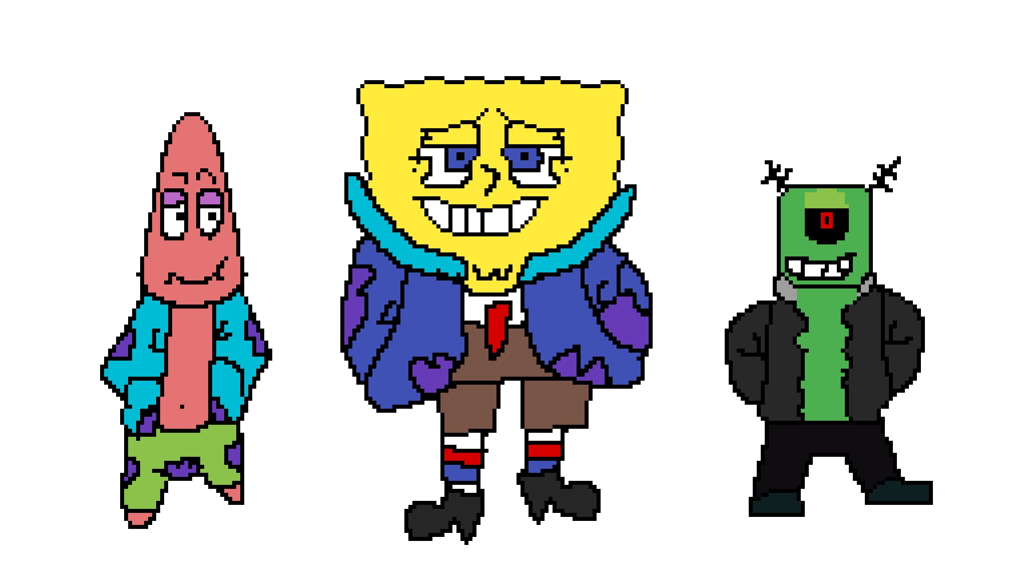 Pixilart - Spongetale Bad Time trio by REDWOLF06