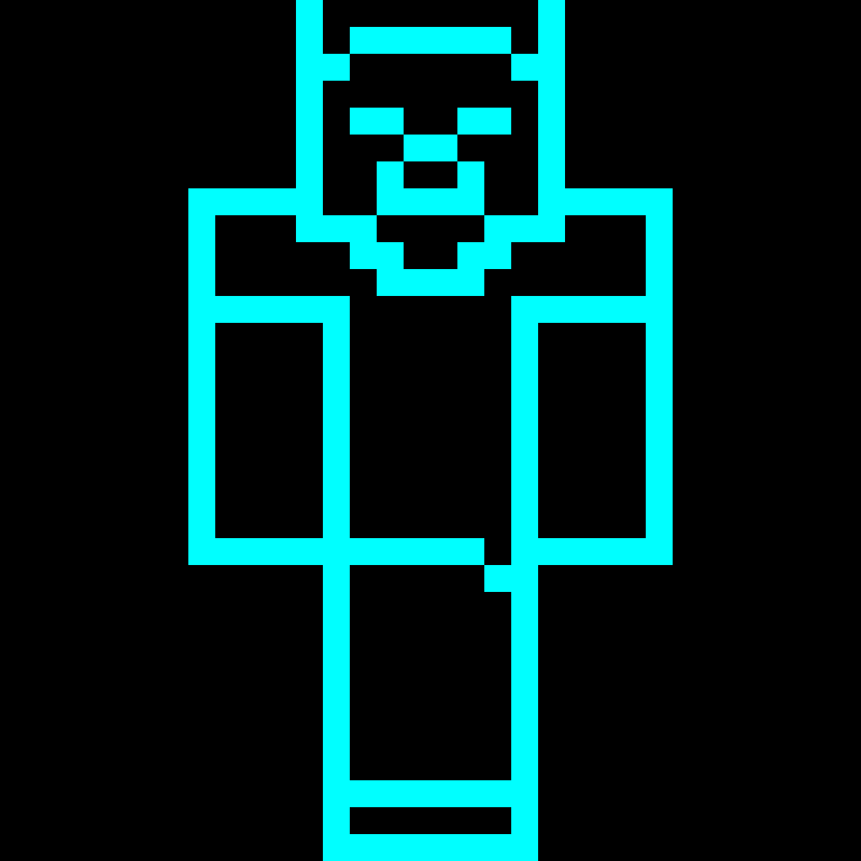 Pixilart - BLUE GLOW MINECRAFT SKIN by M4TANKLORD
