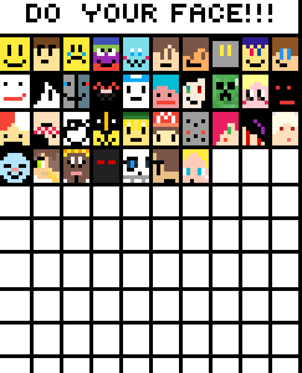 Editing minecraft faces - Free online pixel art drawing tool - Pixilart