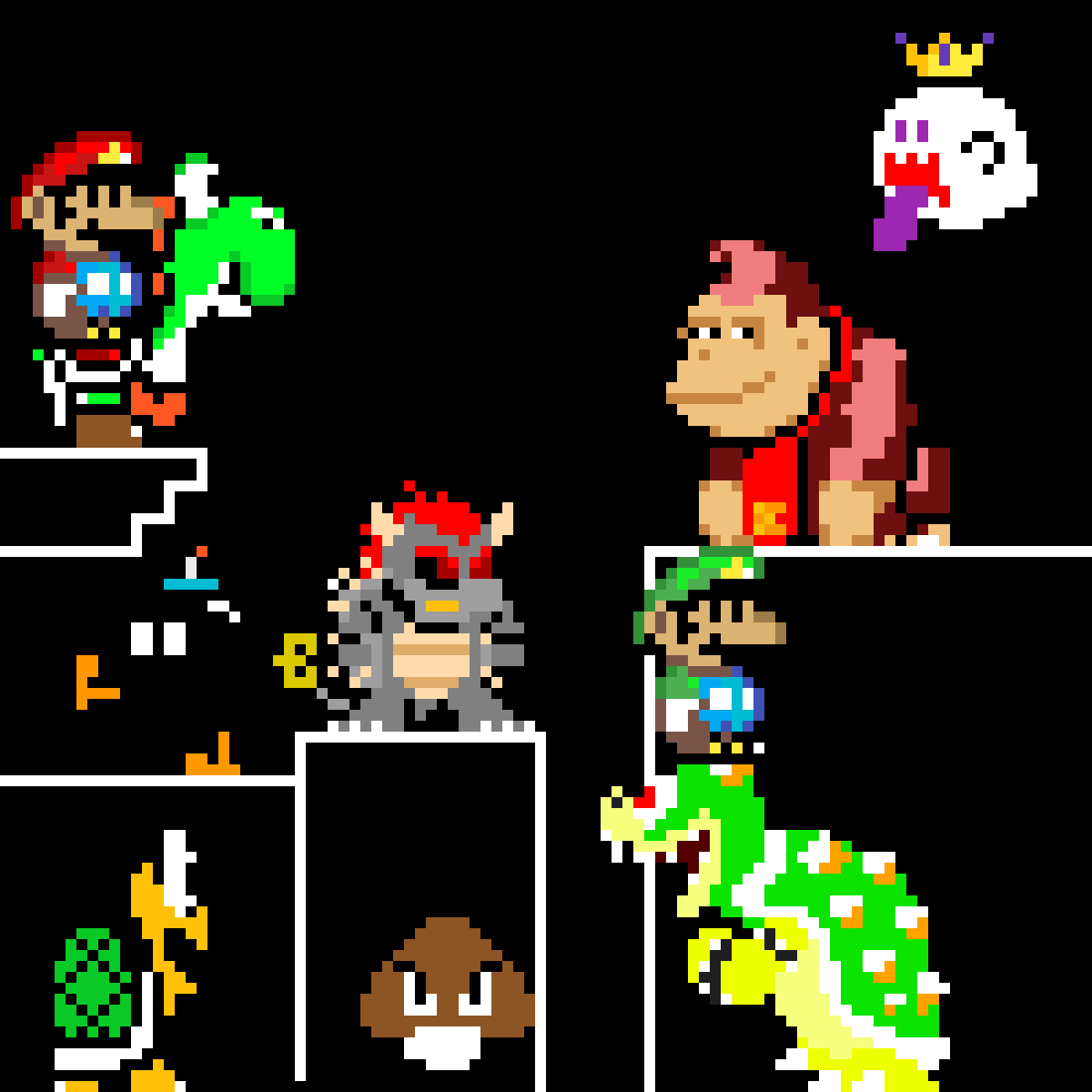 Pixilart - Mario Bros . Mis Personajes Favoritos by ElielArt
