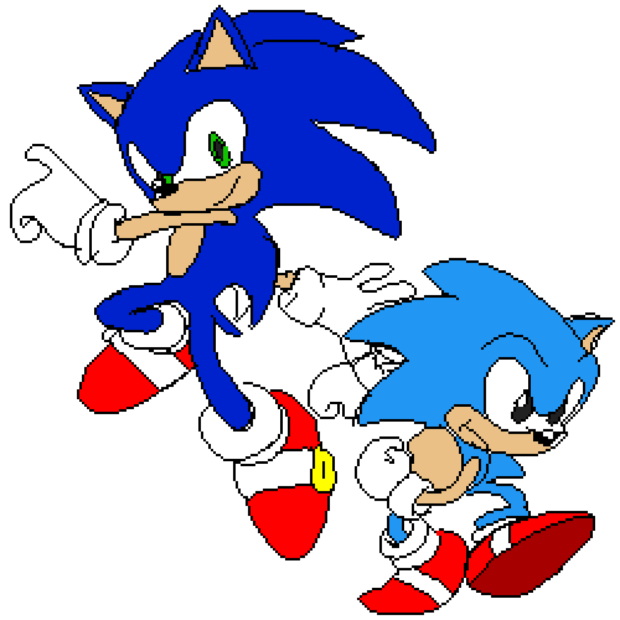 Pixilart - Sonic Vs Classic Sonic by datsonicboy