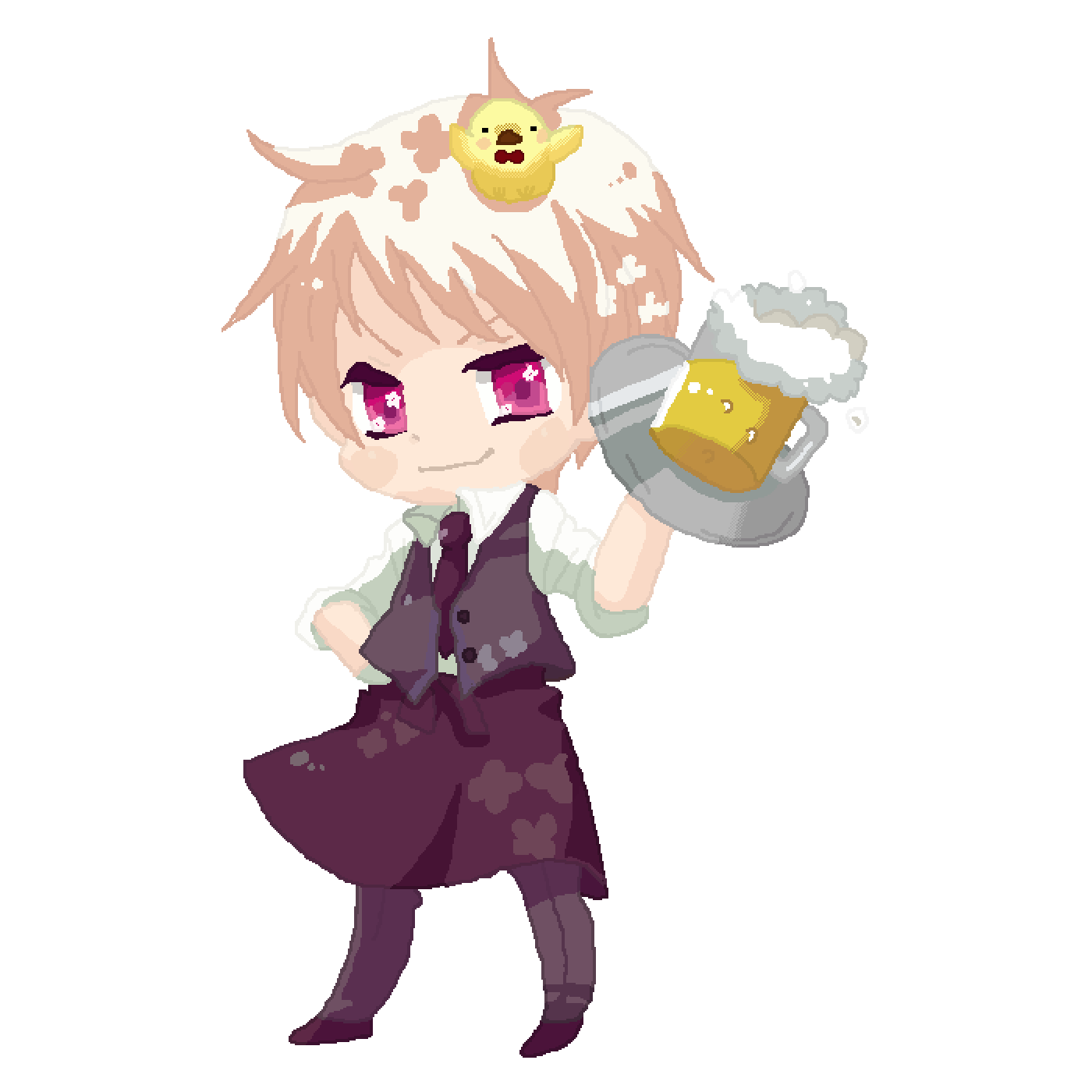 Pixilart - Gilbert and Gilbird :3 (i redid the background sorry) by ...