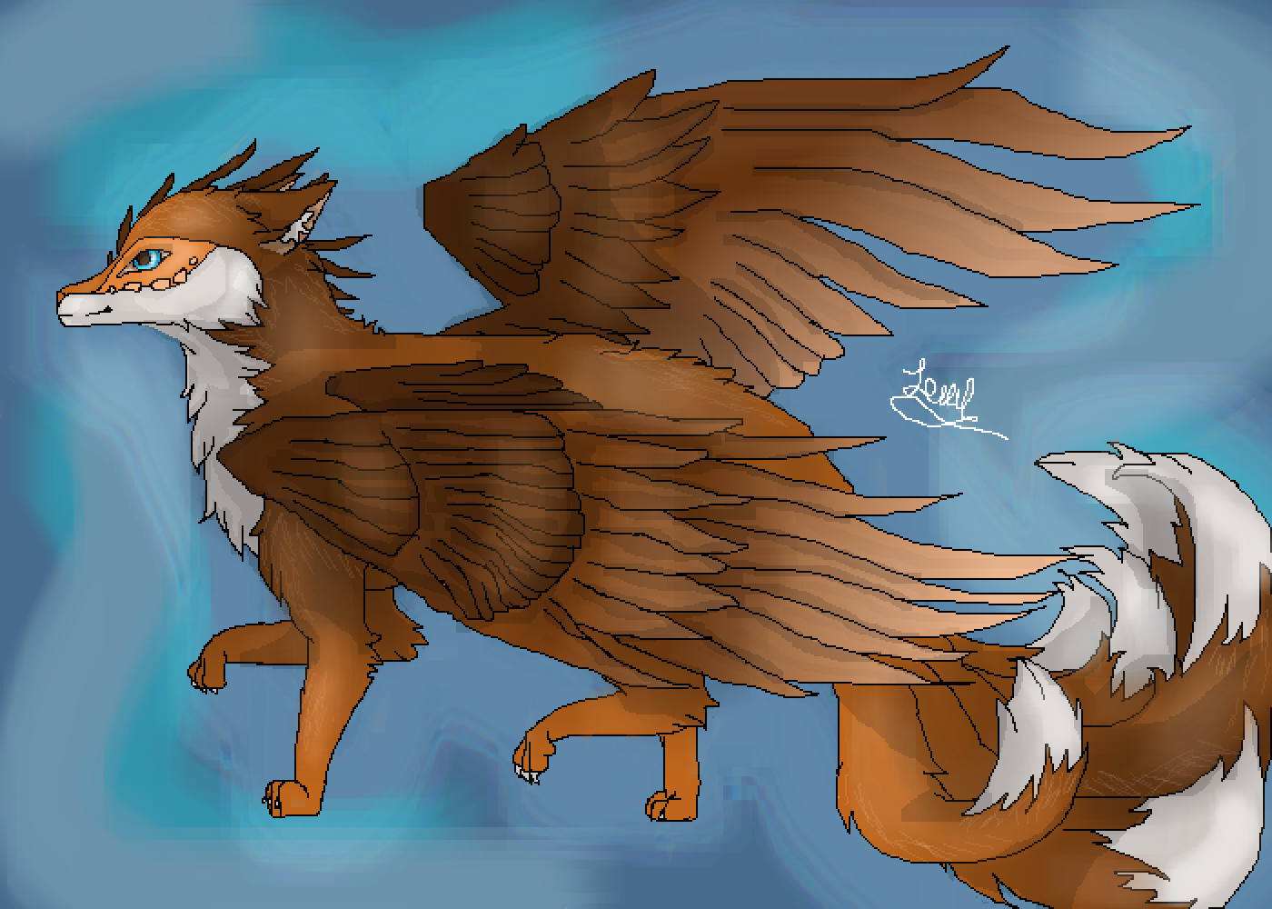 Pixilart - Winged Fox by upperupl