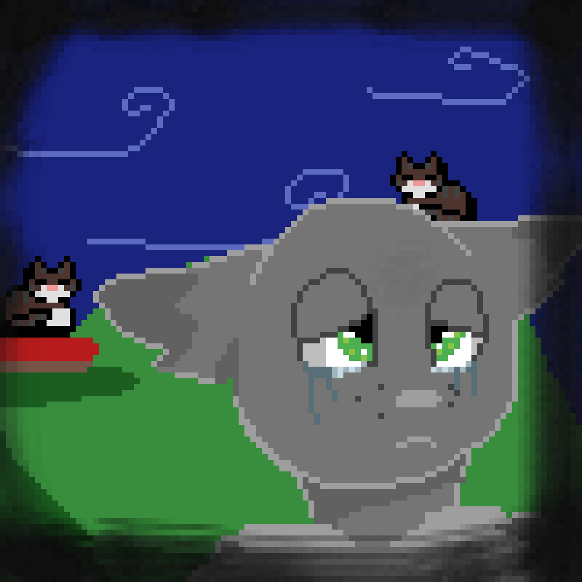 Pixilart - Sad cat by Fivenights121