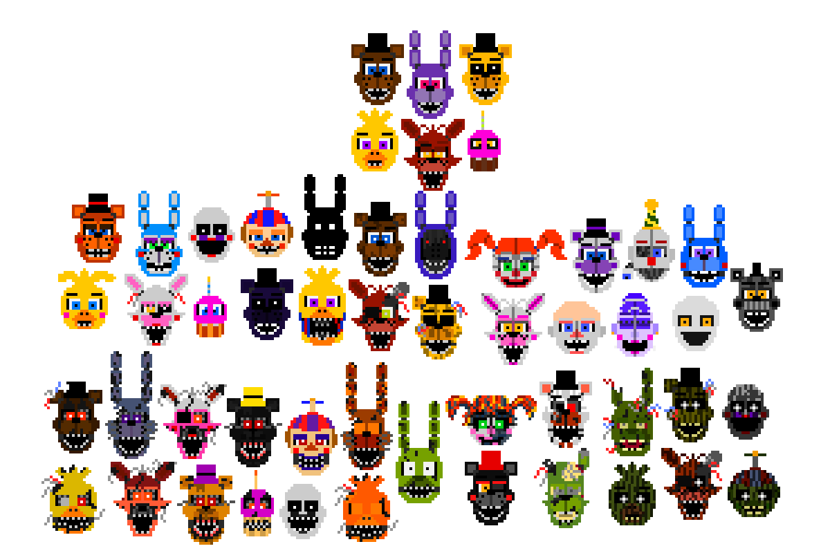 Pixilart - Fnaf Faces from a anonmous by crakedSanity