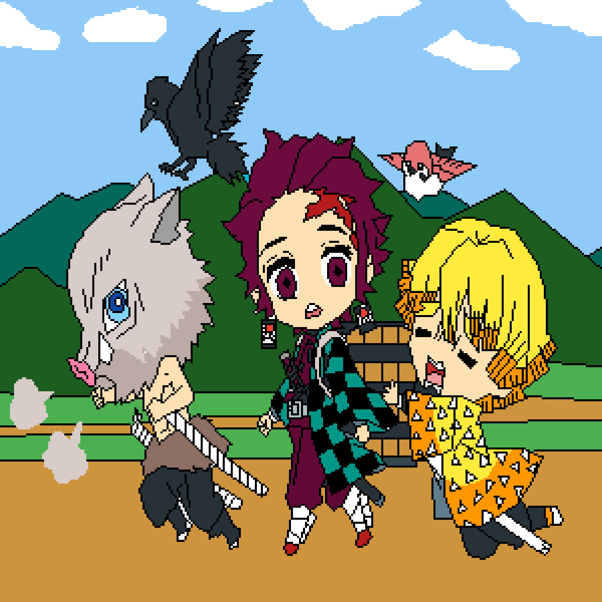 Editing Demon Slayer - Free online pixel art drawing tool - Pixilart