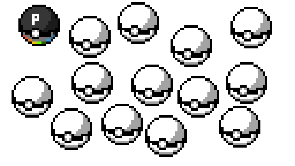 Editing Pokeball Collab - Free online pixel art drawing tool - Pixilart