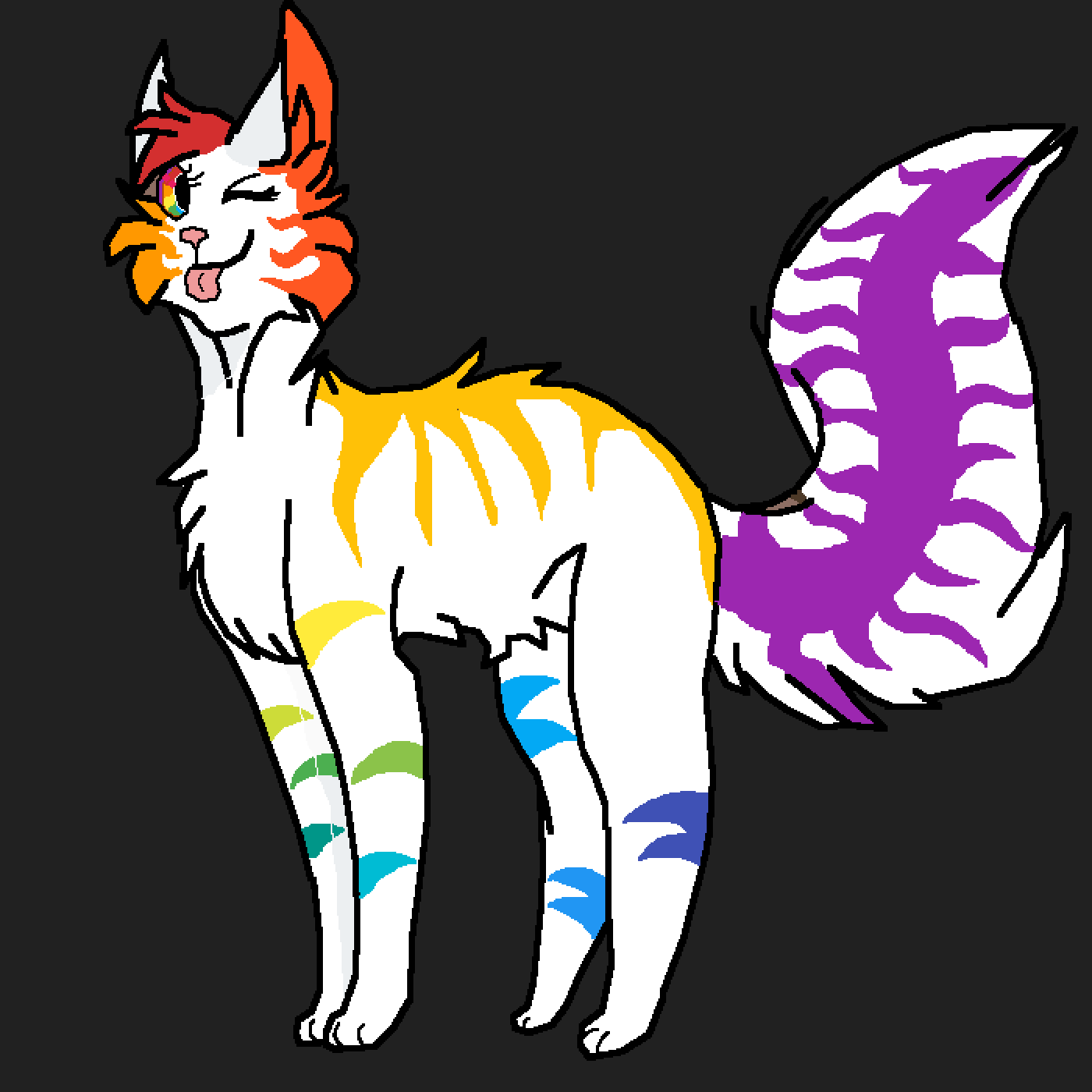 Editing Yay rainbow tiger - Free online pixel art drawing tool - Pixilart