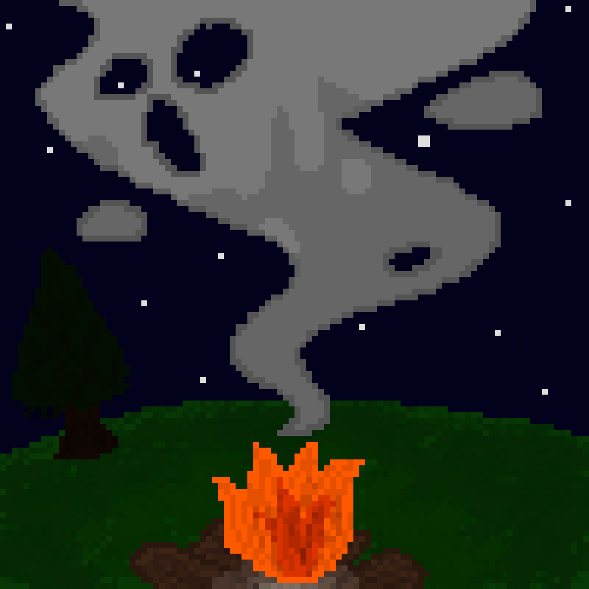 Pixilart - Ghostly Campfire by JMPR717