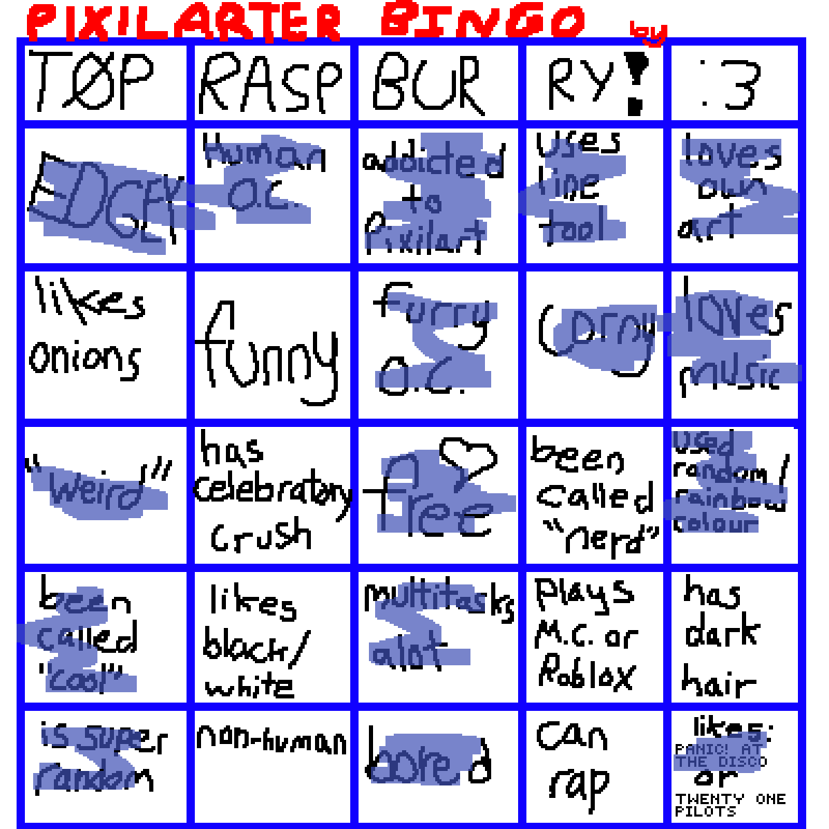 Editing DOUBLE BINGO :3 - Free online pixel art drawing tool - Pixilart