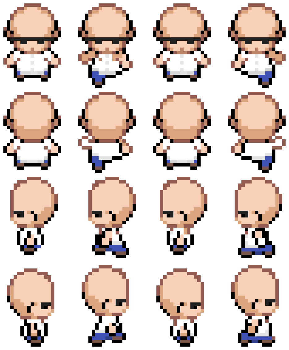 Pixilart - bald guy sprite sheet by smee