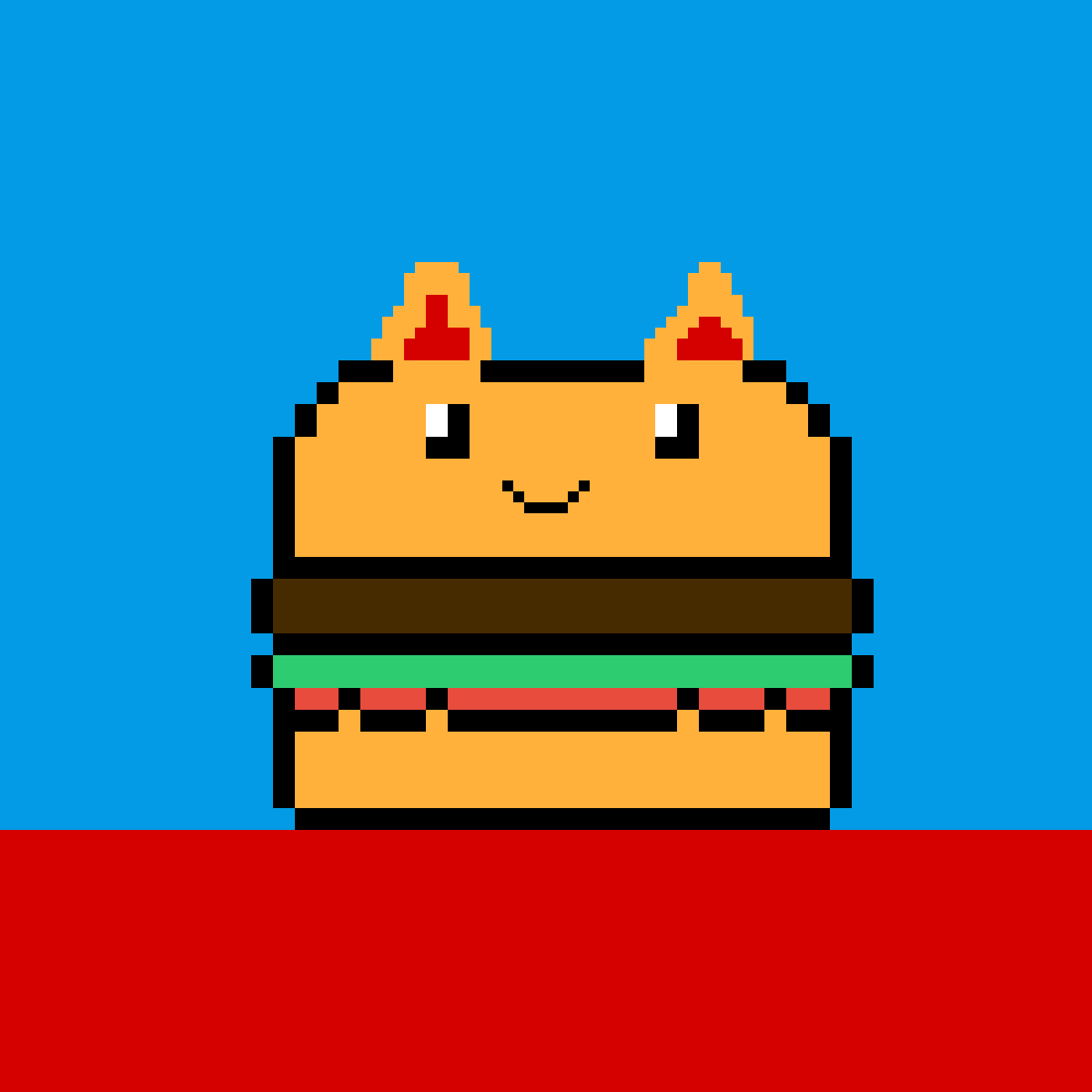 Pixilart - cute cat burger by happyanimals