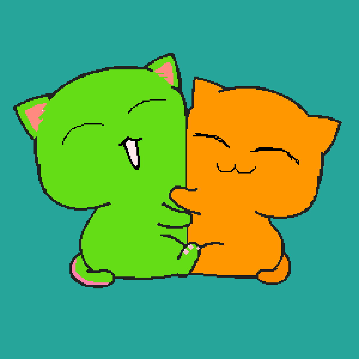 Pixilart - cat deku cat bakugou by shoto-Todorok1