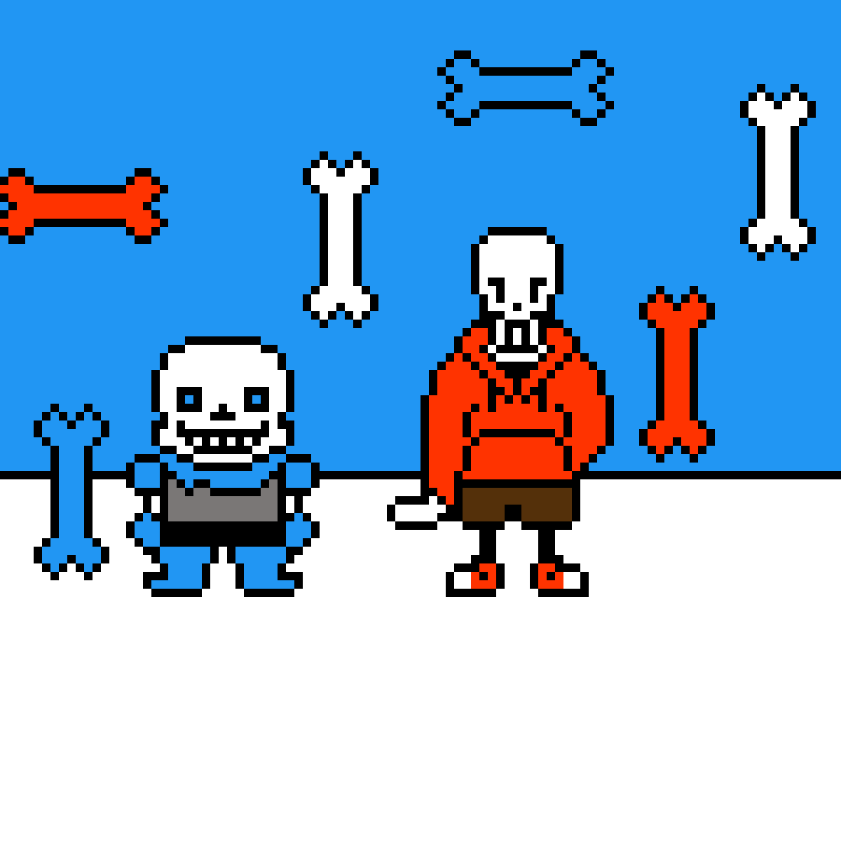 Pixilart - underswap papyrus and sans by SANNESSS