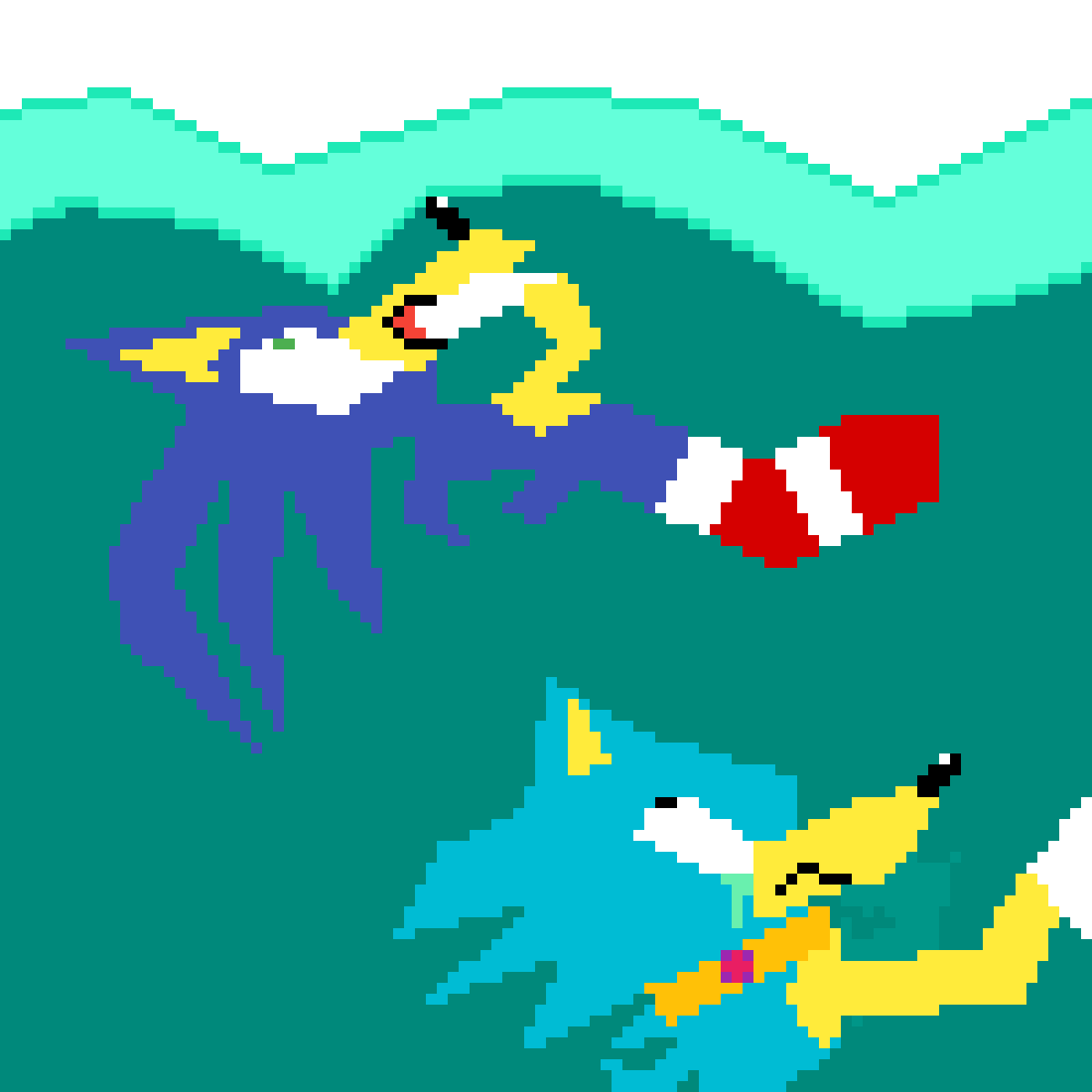 Pixilart - sonic and classic sonic drowning by Anonymous