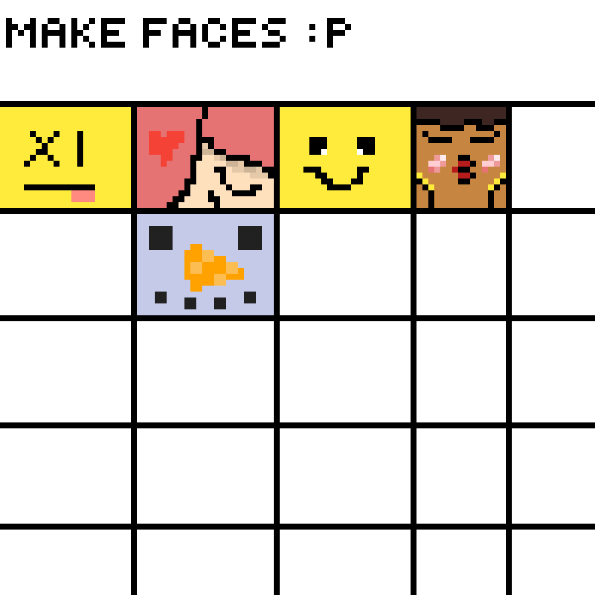 Editing Make A Face - Free online pixel art drawing tool - Pixilart