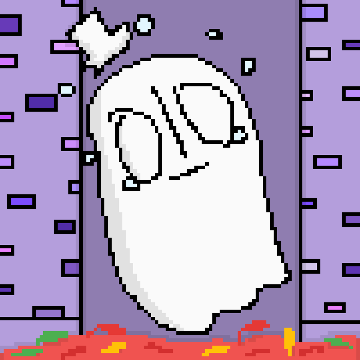 Pixilart - Napstablook Pixel fanart by Ice-Bell