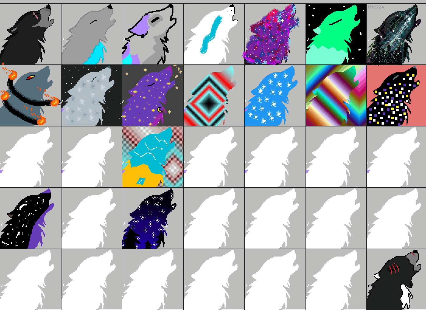 Editing wolf collab - Free online pixel art drawing tool - Pixilart