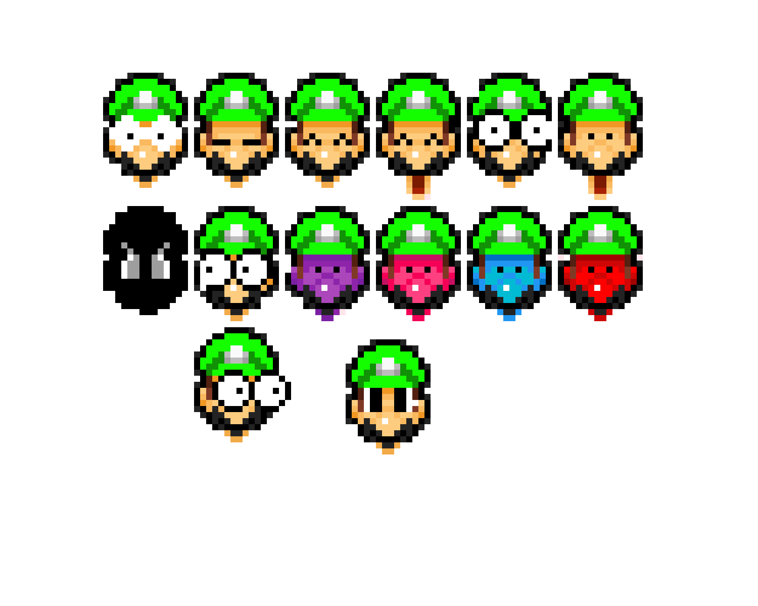 Pixilart - My Luigi head sprite by Jiyan