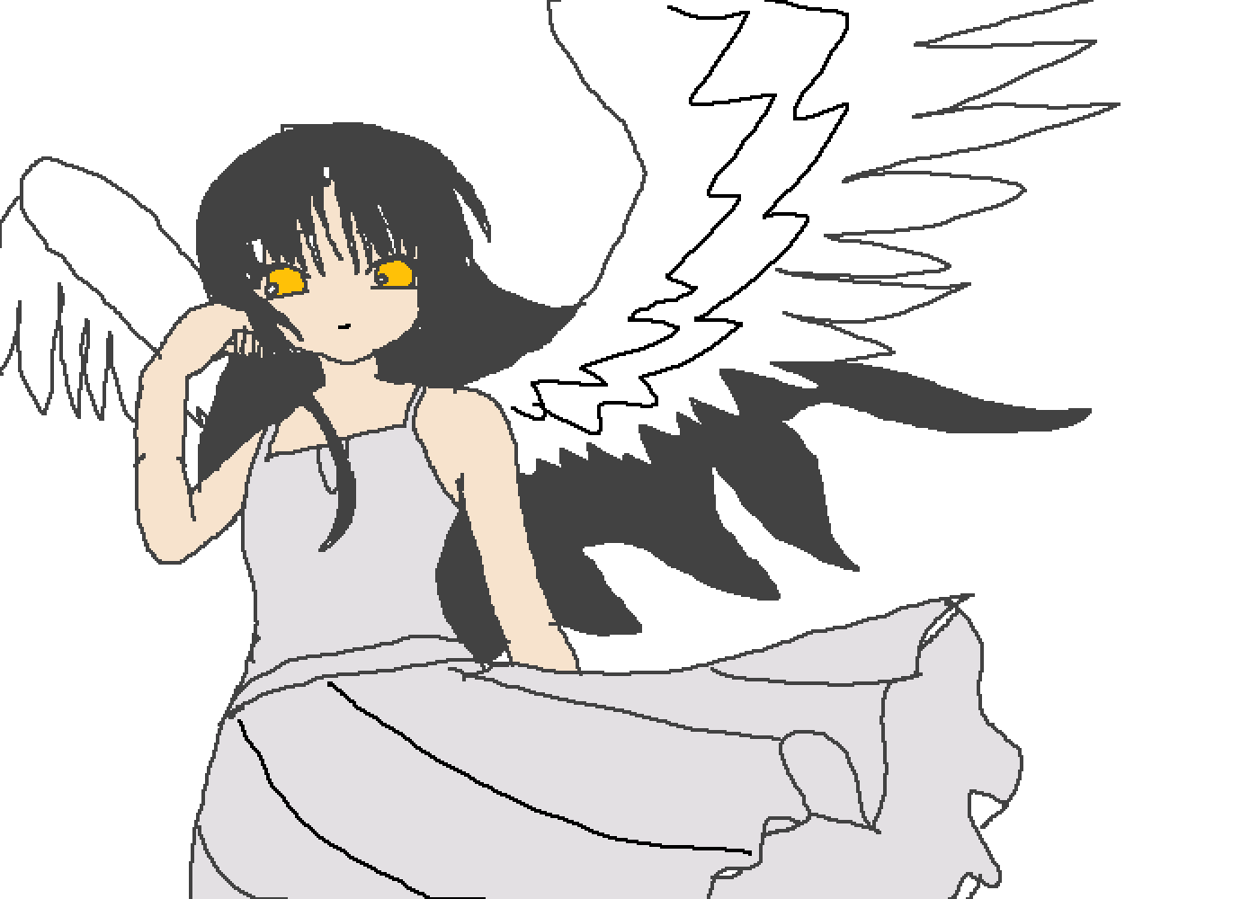 Anime Girl Base With Wings