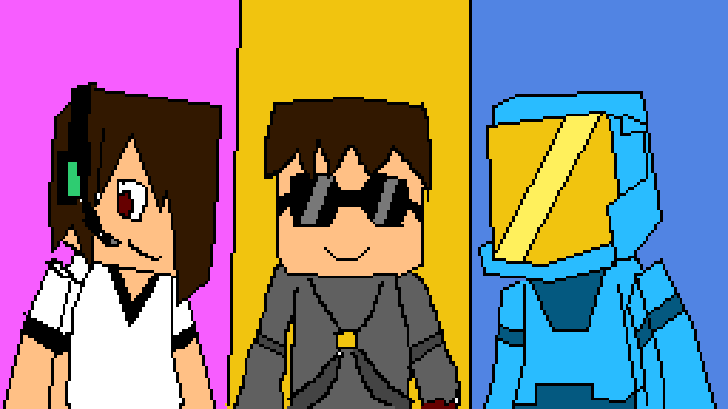 Pixilart - Adam(Sky),Ty,(Deadlox), and JASON!(TrueMU) by DaGaminLightnin