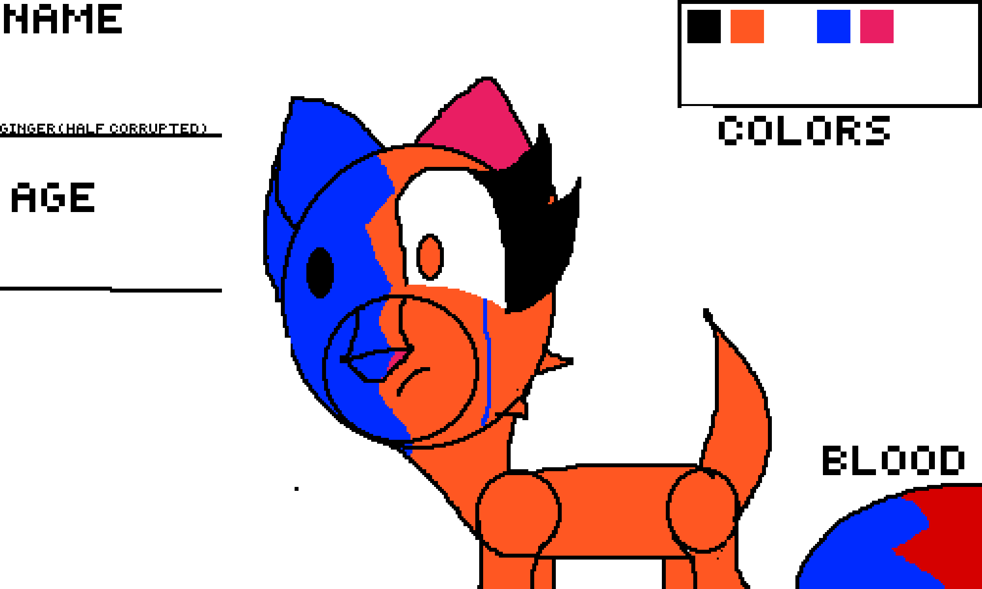 Pixilart - new oc half corrupted by fanofdanTDM2011