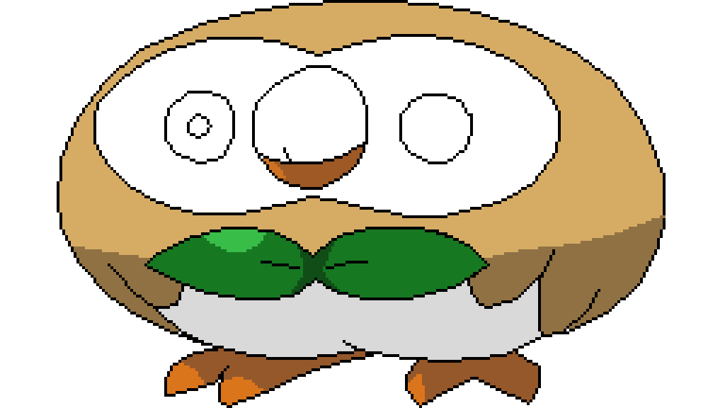 Editing Pokemon Rowlet - Free online pixel art drawing tool - Pixilart
