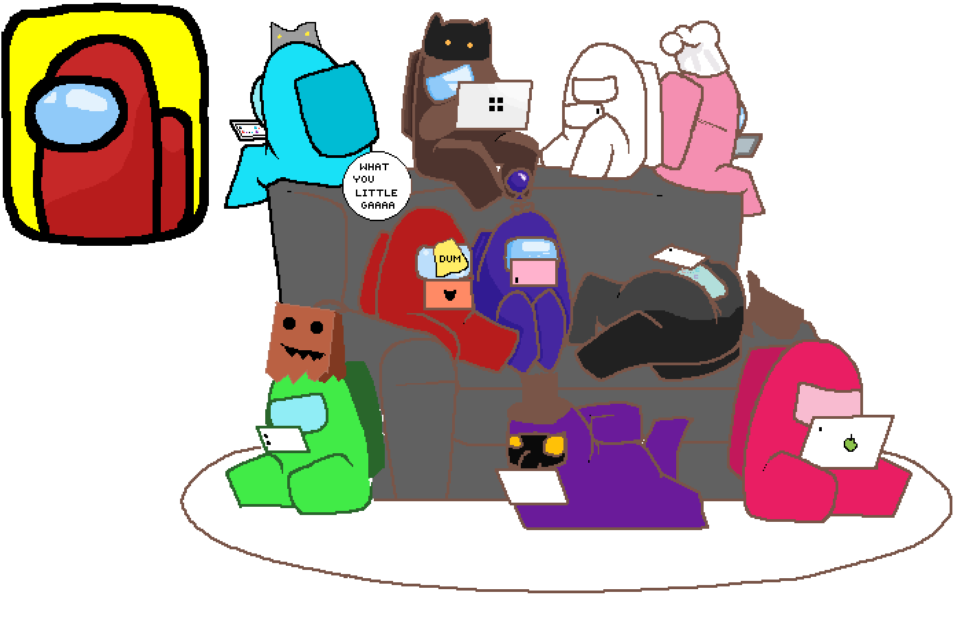 Editing Among us Chef Pink - Free online pixel art drawing tool - Pixilart