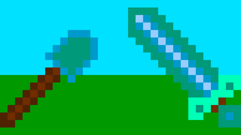 Pixilart - Minecraft Diamond Weapons (Edit? i get credit too) by ...