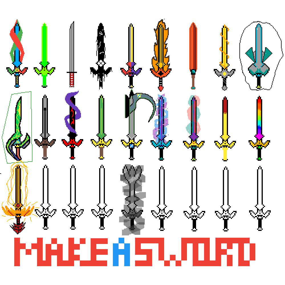 Editing add a sword - Free online pixel art drawing tool - Pixilart