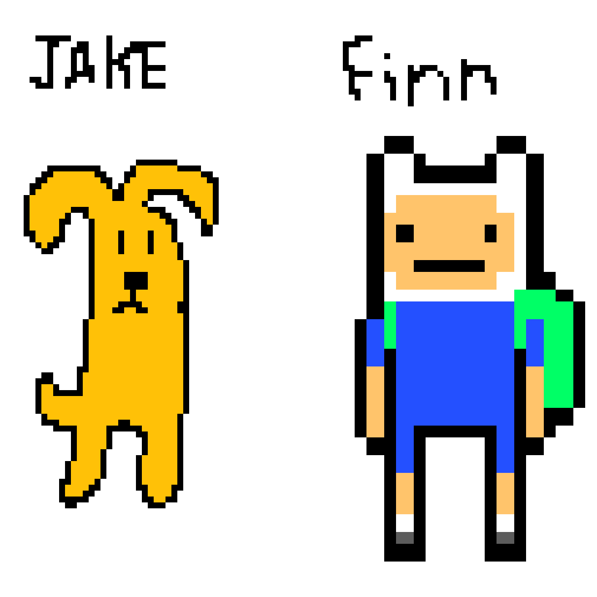 Editing Jake and Finn - Free online pixel art drawing tool - Pixilart