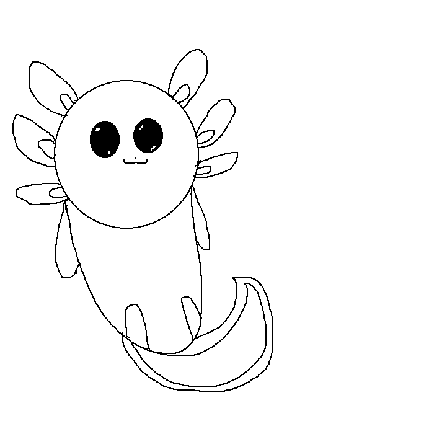 Pixilart - Axolotl base by Chloe-corgi