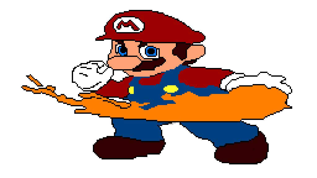 Pixilart - Mario with a Fireball by ArcticExplosion