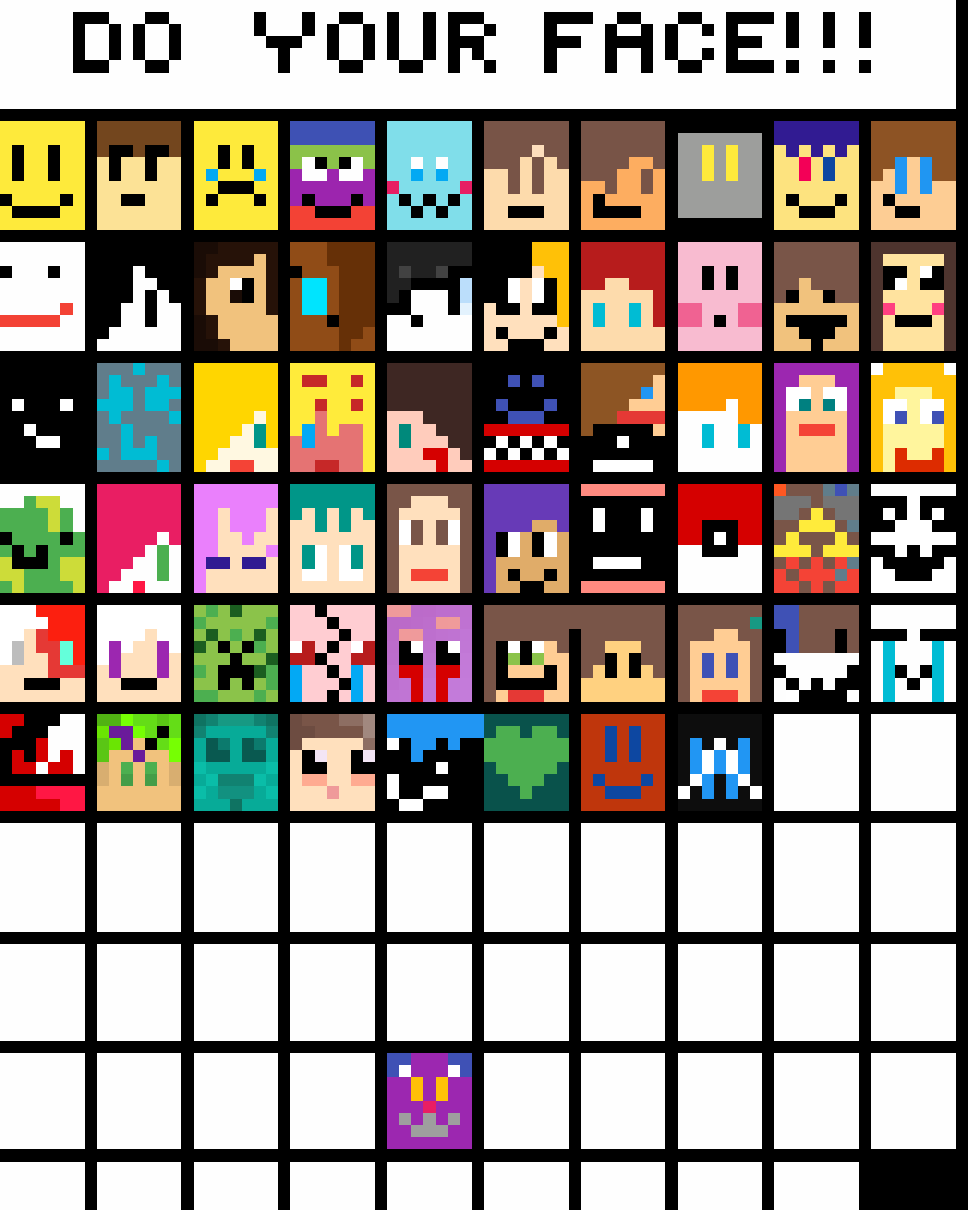 Editing Draw a face - Free online pixel art drawing tool - Pixilart
