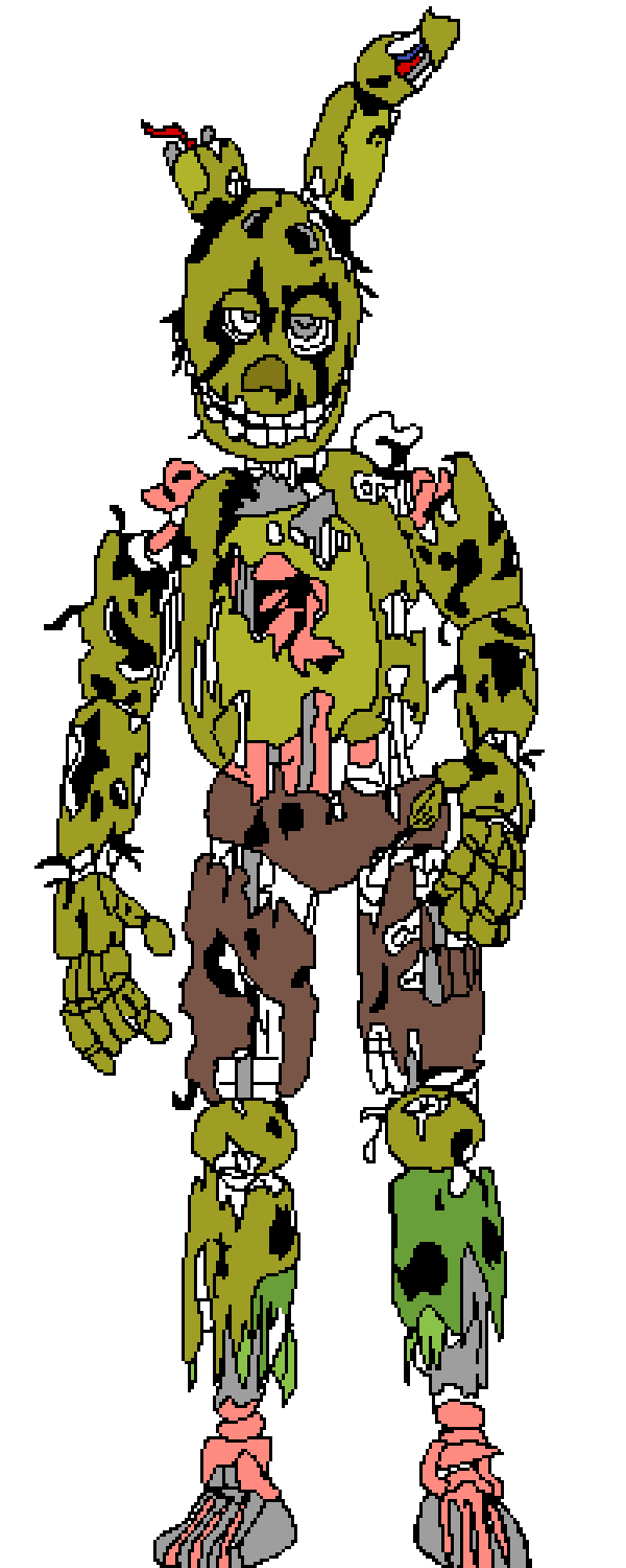 Pixilart - Springtrap but with color by firelight