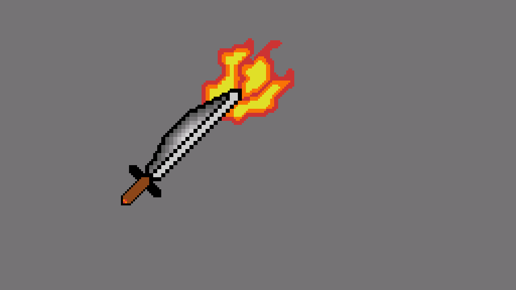 Pixilart - Flaming Sword by sizzledbacon