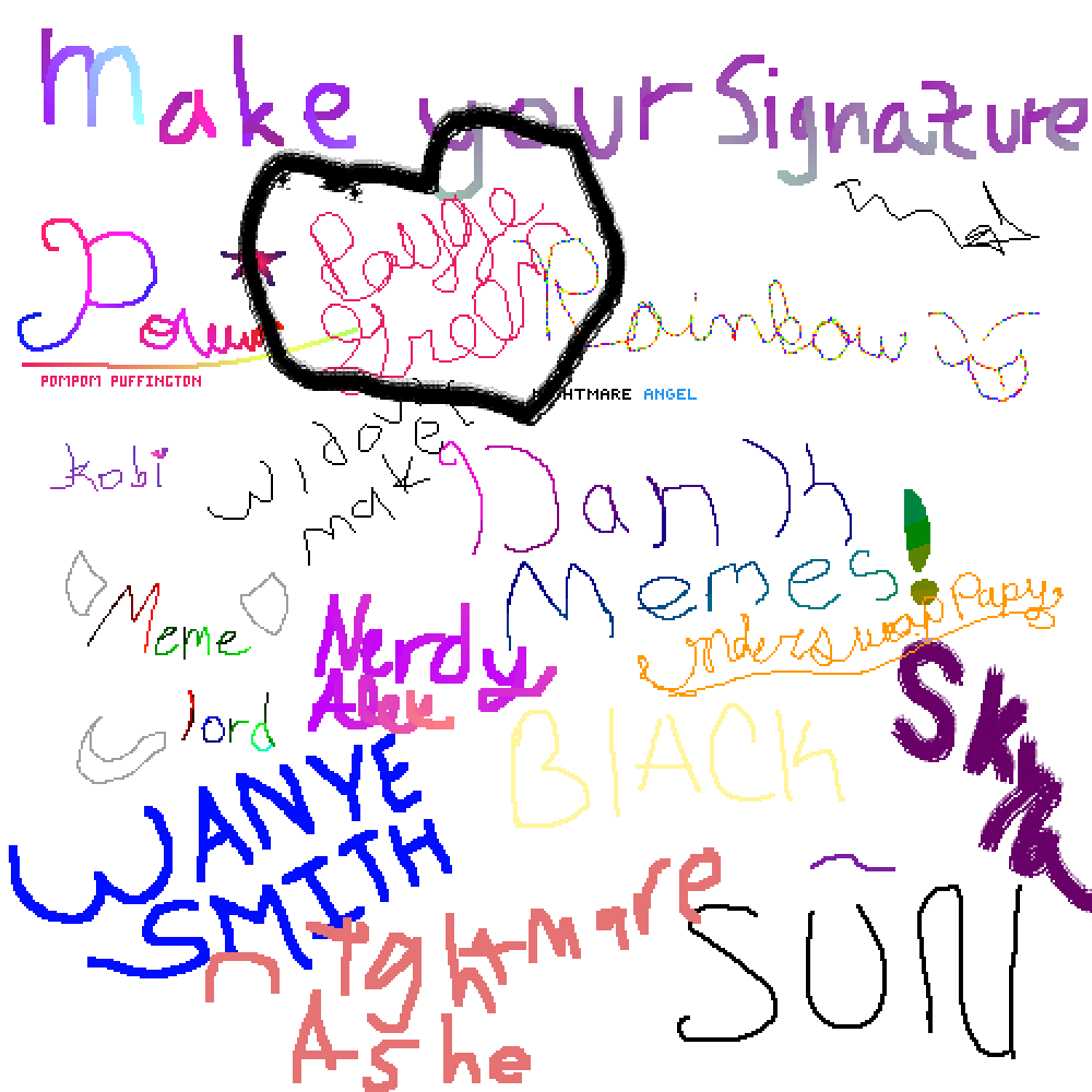 Editing My signature - Free online pixel art drawing tool - Pixilart
