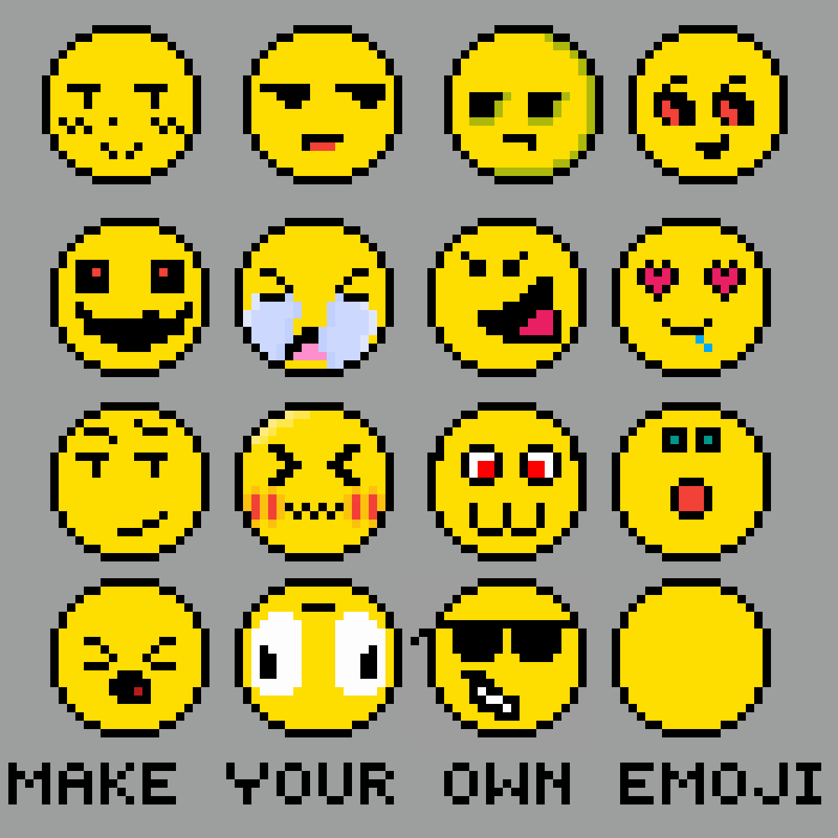 Editing MAKE YOUR OWN EMOJI - Free online pixel art drawing tool - Pixilart