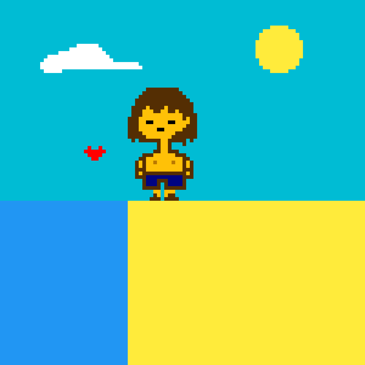 Pixilart - frisk at the beach by SPLATTER64