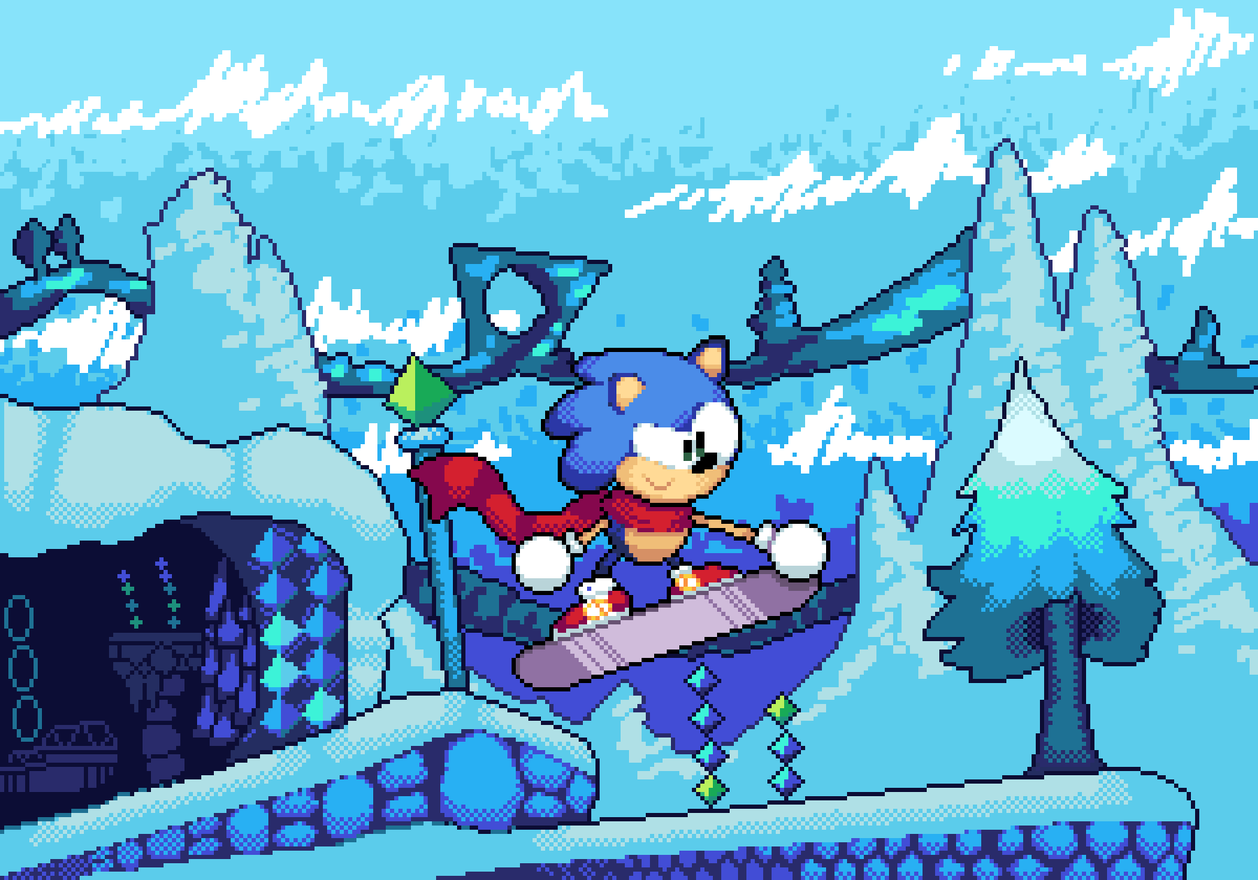 Pixilart - Ice cap zone act 1 by selentia